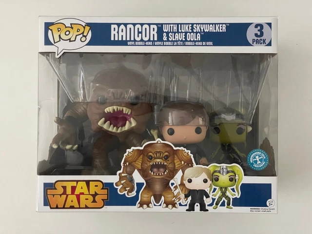 STAR WARS RANCOR with Luke Skywalker & Slave Oola 3 Pack Funko Pop ...