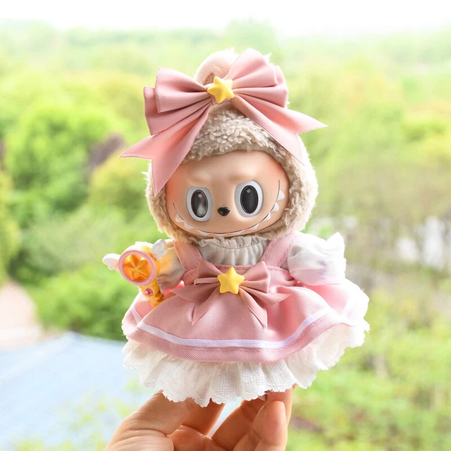 POP MART LABUBU The Monsters Plush Doll Pink Dress Keychain Doll ...