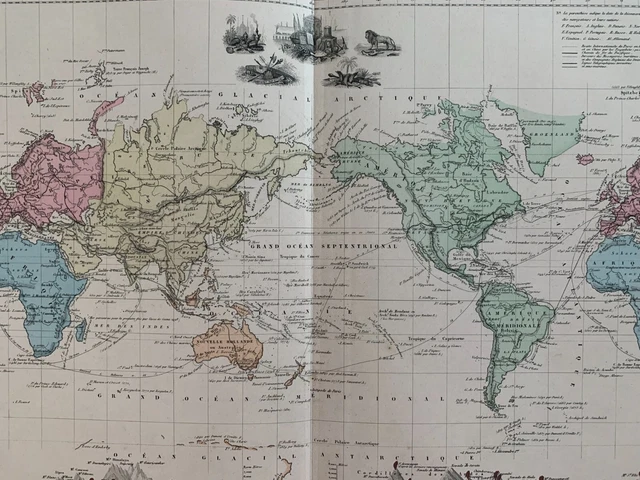 RARE - PLANISPHERE Du Monde - Desbuissons - Atlas - 1880 EUR 50,00 ...