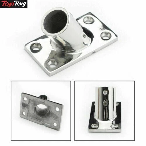 60 DEGREE 7/8& Pipe Boat Hand Rail Fittings Rectangular Base 316 ...