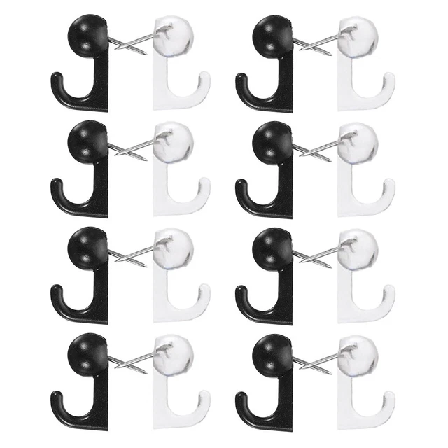 60 PCS CLEAR Thumb Tacks Cork Small Push Nail Canvas Hangers for Walls ...