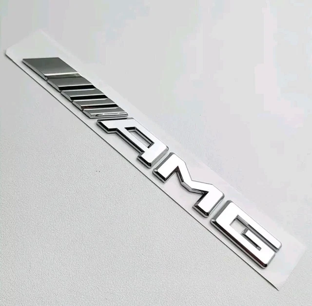 MERCEDES AMG CHROM Aufkleber Schriftzug Emblem Logo Sticker Heck [18x1 ...