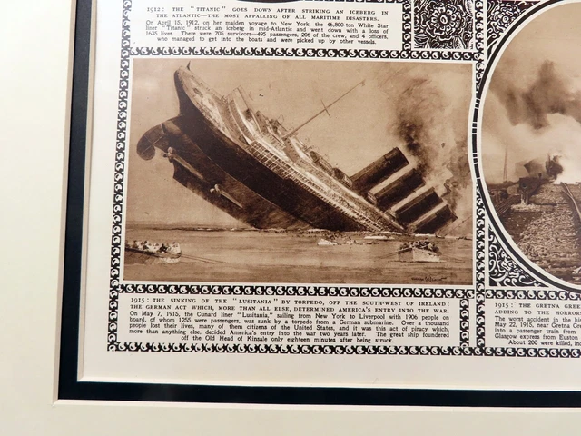 RMS TITANIC SINKING RMS Lusitania Disaster Historic World Events 1935 ...