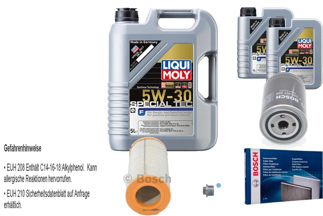 BOSCH INSPECTION SET 7L Huile Liqui Moly Spécial Tec de F 5W-30 pour Iveco Daily EUR 144,63 ...