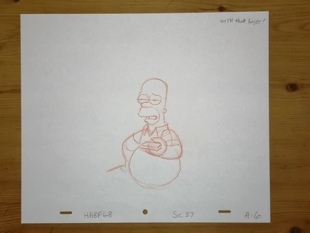 HAIRLESS HOMER SIMPSON Production Animation Drawing The Simpsons ...