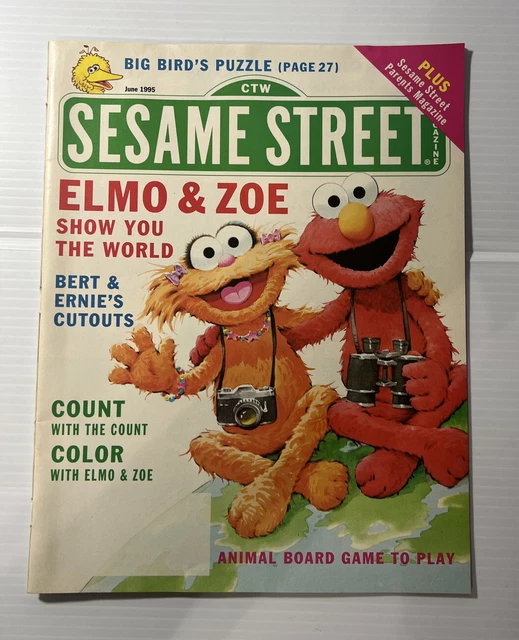 VINTAGE SESAME STREET Magazine June 1995 - Elmo & Zoe VERY NICE £9.86 ...