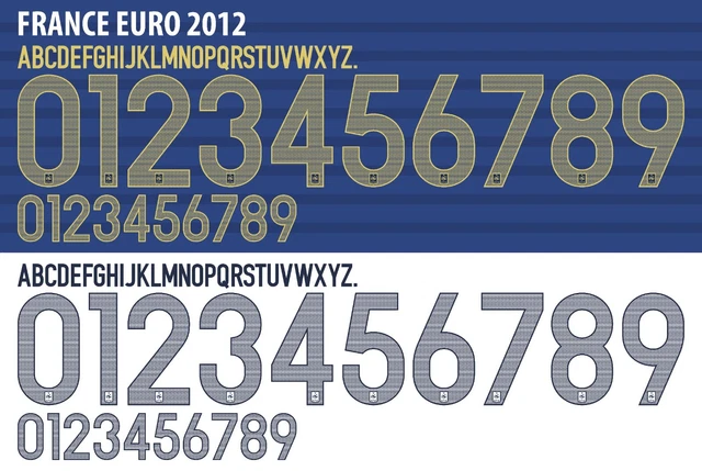 NAME&NUMBER SET FOR France Euro Cup 2012 Home/Away Retro Football ...