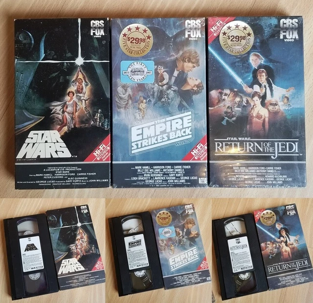 STAR WARS CBS FOX Red Label Hi-Fi VHS Movie Trilogy 1984-1986 Vintage ...