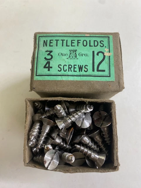 KISTE BLECHDOSE SENKKOPFSCHRAUBEN 1.9cm x 12 NETTLEFOLDS Schlitz Voll ...