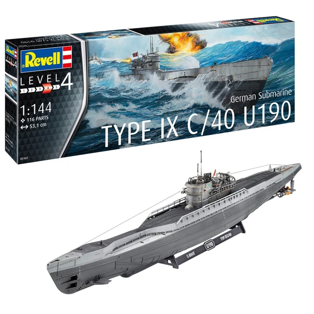 U-BOOT GERMAN SUBMARINE Type IX C-40 U190 1:144 - Revell 05167 WWII ...
