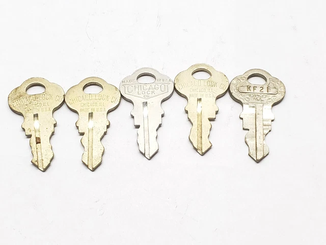 CHICAGO LOCK CO original cut keys, KF, set of 5, motor, boat, vending ...