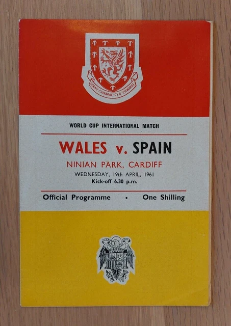 WALES V SPAIN World Cup International 1961 £1.13 - PicClick UK