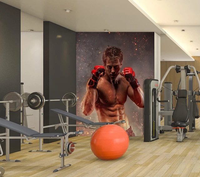 3D BOXING MAN KEP093 Wallpaper Mural Self-adhesive Removable Sticker ...