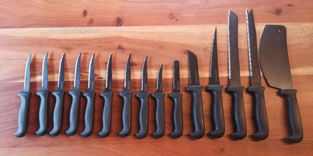 #251L BESTECK MESSER Set 15 teilig Nikkei Teflon schwarz stainless ...