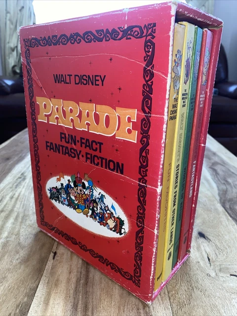 1970 VINTAGE THE Walt Disney Parade Fun Fact Fantasy Fiction 4 Book Set ...