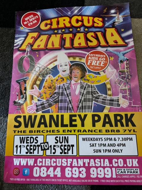SWANLEY DARTFORD 2024 Fantasia circus poster cirque Affiche plakat ...