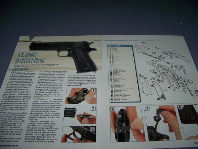 HISTORY: U.S. MODEL M1911 A1 Pistol ...Details/Exploded View (467X) $31 ...