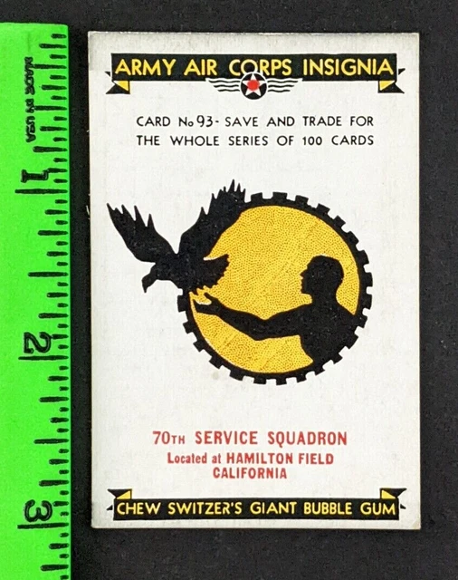 VINTAGE 1938 SERVICE Squad Army Air Corps Insignia Switzer Gum R17 Card ...