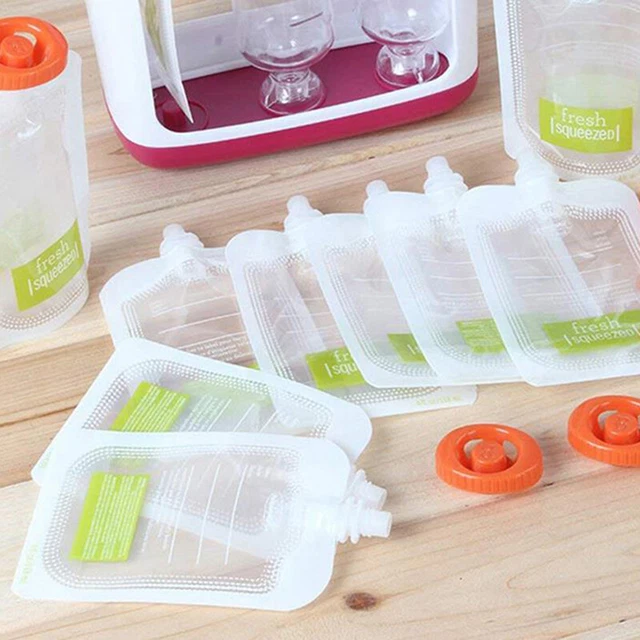 10X RESEALABLE FRESH Squeezed Pouches Baby Weaning Food Puree Reusable ...