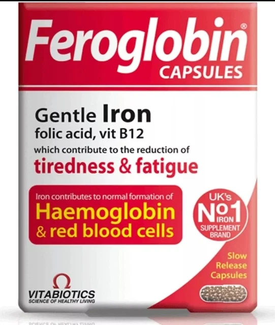VITABIOTICS FEROGLOBIN ORIGINAL Iron 30 Capsules | Iron folic acid ...