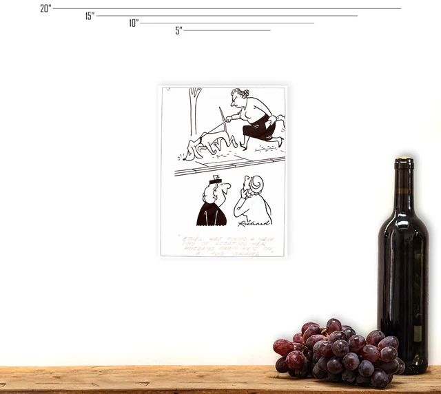 RICHARD &ANGRY WIFE, Husband Pub crawl Joke" original cartoon artwork ...