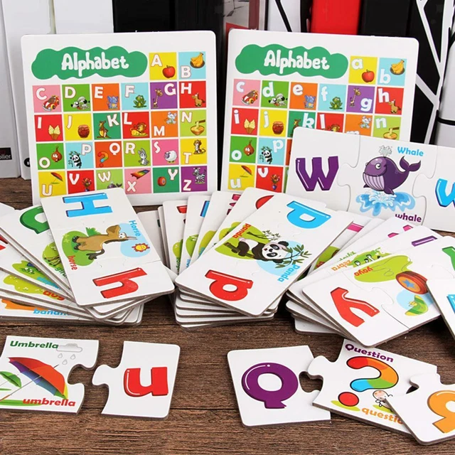ALPHABET FLASH CARDS Uppercase Lowercase ABC Letters Preschool Toy ...