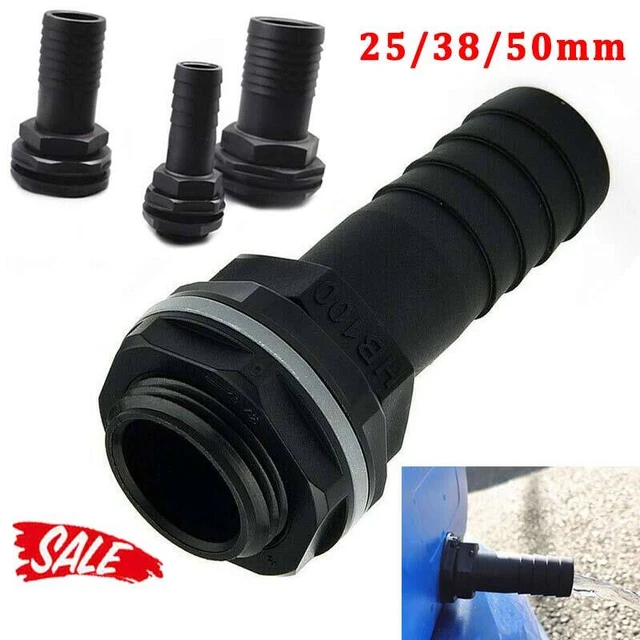 WATER BUTT TANK Overflow Connector 1in + Washer & Nut Fits 1in Overflow ...
