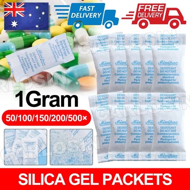 1G SILICA GEL Packets Moisture Absorber Desiccant Reusable Food Grade ...