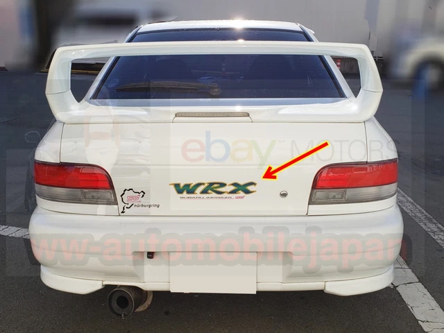 GENUINE SUBARU GC8 Impreza WRX STI Rear Trunk White Decal Sticker OEM ...