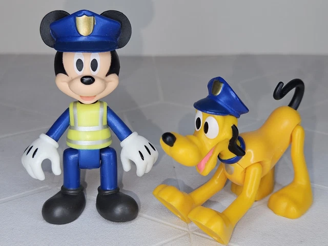 DISNEY MICKEY MOUSE Clubhouse Mickey Mouse & Pluto Policemen IMC Toys 3 ...