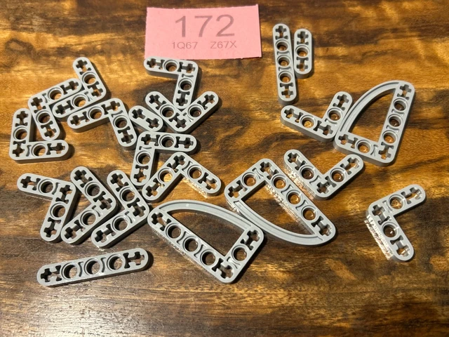 21X LEGO TECHNIC Thin Lift Arms Liftarm Light Bluish Grey Various Types ...