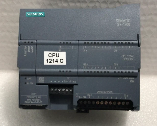 SIEMENS SIMATIC S7-1200 Cpu 1214C Dc/Dc/Dc Module 6Es7214-1Ag40-0Xb0 £241.75 - PicClick UK
