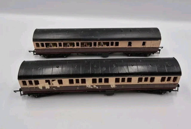 TRIANG R121/223 COACH & R120/222 Brake Van Repainted & Modified OO ...
