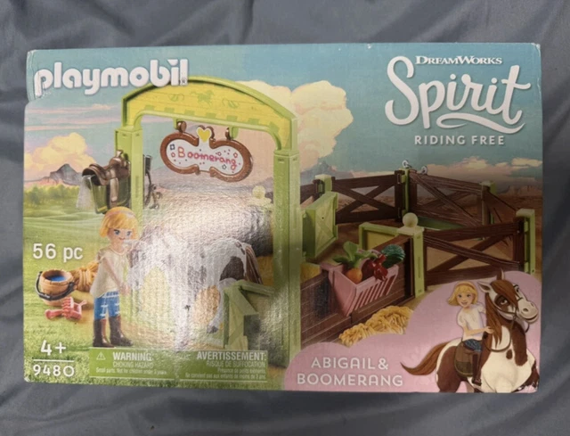 PLAYMOBIL 9480 DREAMWORKS Spirit Riding Free Abigail and Boomerang ...