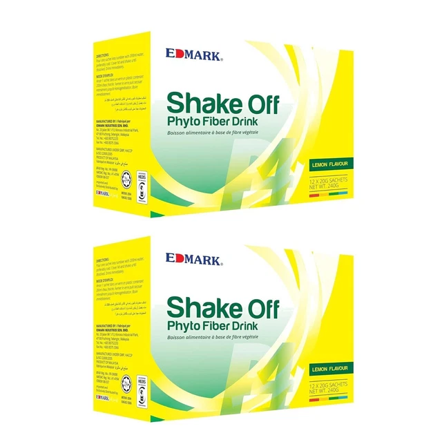 2X BOITES EDMARK Shake off Phyto Fiber Détoxique du Côlon Citron Corps ...