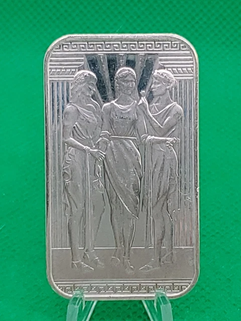 1 OZ UK Royal Mint Three Graces 999.9 Fine Silver Bullion Bar Low 36000 ...