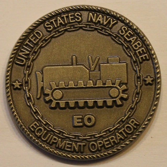 US NAVY SEABEE CB Equipment Operator EO Rate Navy Challenge Coin $10.00 ...
