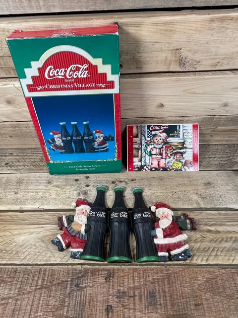 COCA-COLA CHRISTMAS VILLAGE Santa Screen Kurt Adler 1998 Box Soda Pop ...
