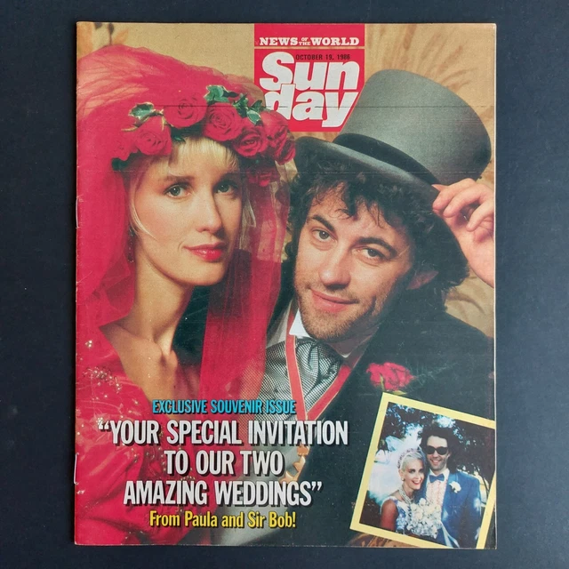 PAULA YATES & BOB GELDOF - RARE News Of The World SUNDAY Magazine (19 ...