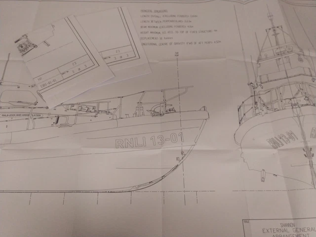 RNLI SHANNON CLASS Lifeboat Plans Drawings 1:12 £44.99 - PicClick UK