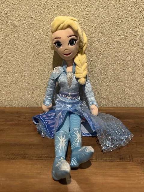 TY DISNEY ELSA Sparkle PLUSH DOLL Frozen II Movie Toy Lovey Soft 16 ...
