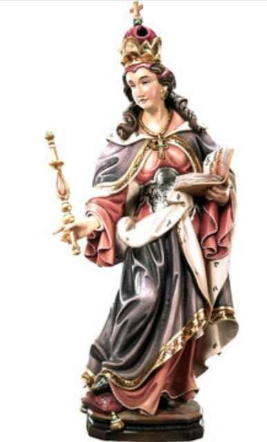 STATUE DE SANTA Ester CM 20 Sculpté en Bois La à Val Gardena Décoration ...