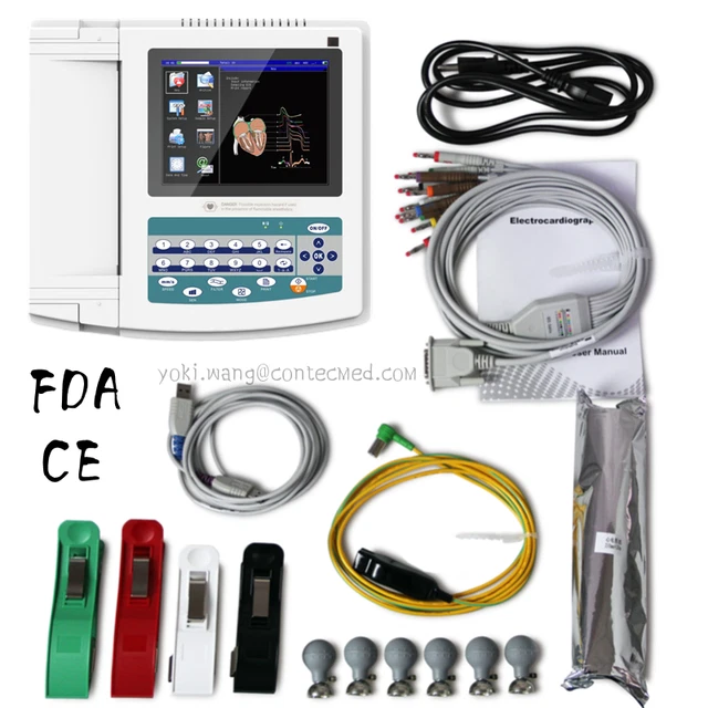 CONTEC ECG1200G ELECTROCARDIOGRAPH Digital 12 Channel Lead EKG USB PC ...