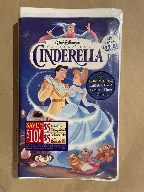 WALT DISNEY’S MASTERPIECE Collection Cinderella VHS Sealed Watermark ...
