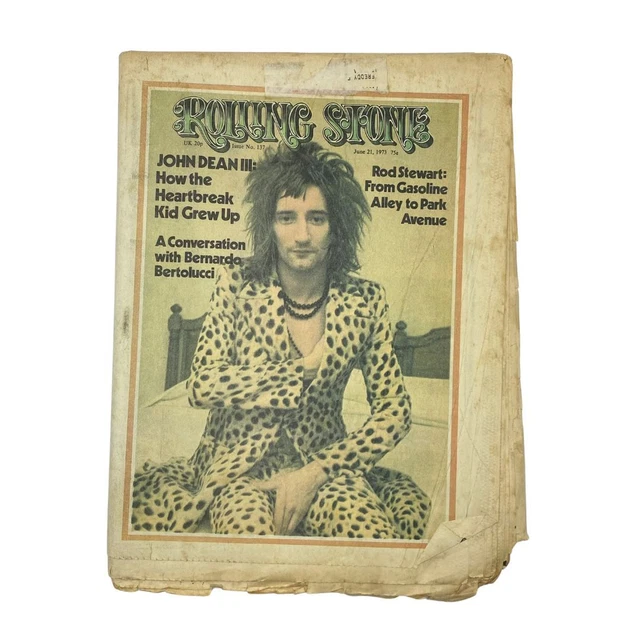ROLLING STONE MAGAZINE June 21 1973 Issue No. 137 Rod Stewart and John ...