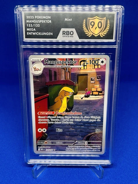 TCG POKEMON MANGUSPECTOR MEG153 Mega Evolutions RBO Graded 9.0 - Card ...