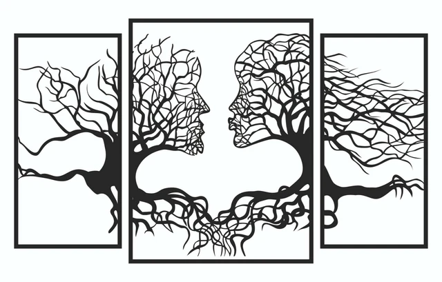 TREE FACE SHAPE DXF CNC Sign for Plasma Laser Waterjet Router Plotter ...