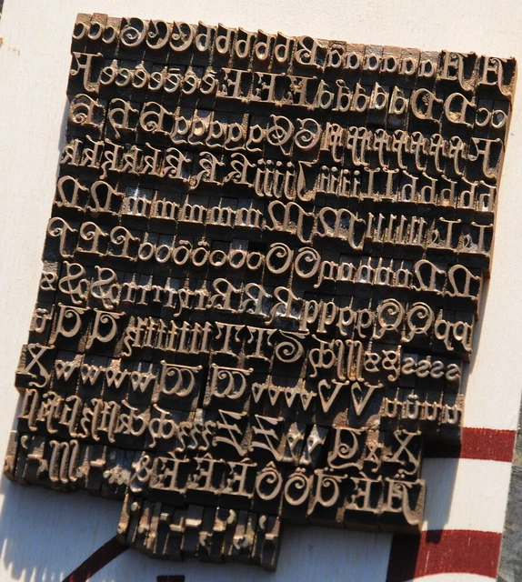 POLICE DE CARACTÈRES à dorer fer relieur dorure bronze laiton cuir ...