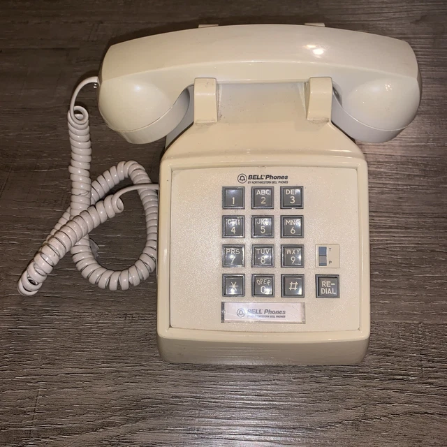 VINTAGE BELL PHONES Push Button Beige W/ Redial Button £14.42 - PicClick UK