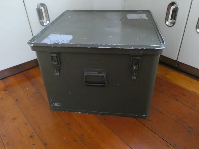 BRITISH ARMY MILITARY Aluminium Green Transport Flight Storage Case Box ...
